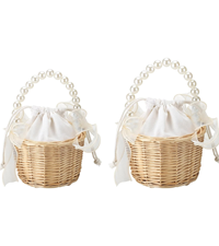 Amazon.com: 2 PCS Rattan Flower Baskets Half Moon Wicker Basket Willow ...