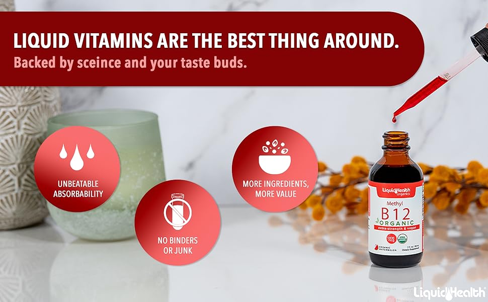 Amazon.com: LIQUIDHEALTH Methyl Vitamin B12 Organic Liquid Pure Drops ...