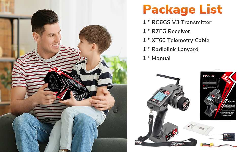 Amazon.com: Radiolink RC6GS V3 7 Channels RC Transmitter and R7FG Gyro ...