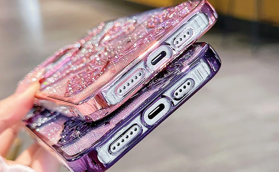 Amazon.com: iFiLOVE for iPhone 16 Pro Max Bling Butterfly Case, Cute Luxury Sparkle Glitter ...