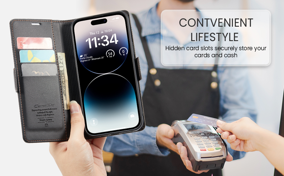 Amazon.com: SINIANL iPhone 16 Pro Max Wallet Case with RFID Blocking, Magnetic Clasp, Kickstand ...