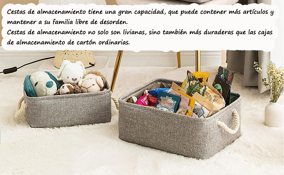 Cestas de Almacenamiento de Tela de Organizar Plegable - 3PCS Cestas ...