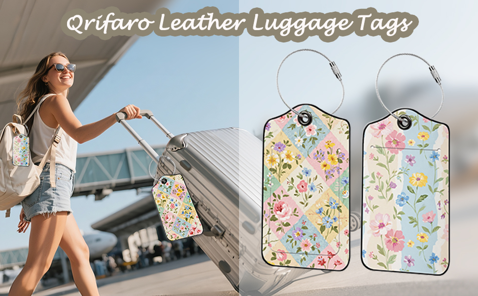 Amazon.com: Qrifaro Cute Cat Leather Luggage Tags for Suitcases, PU Cruise Ship Travel Bag Tags ...