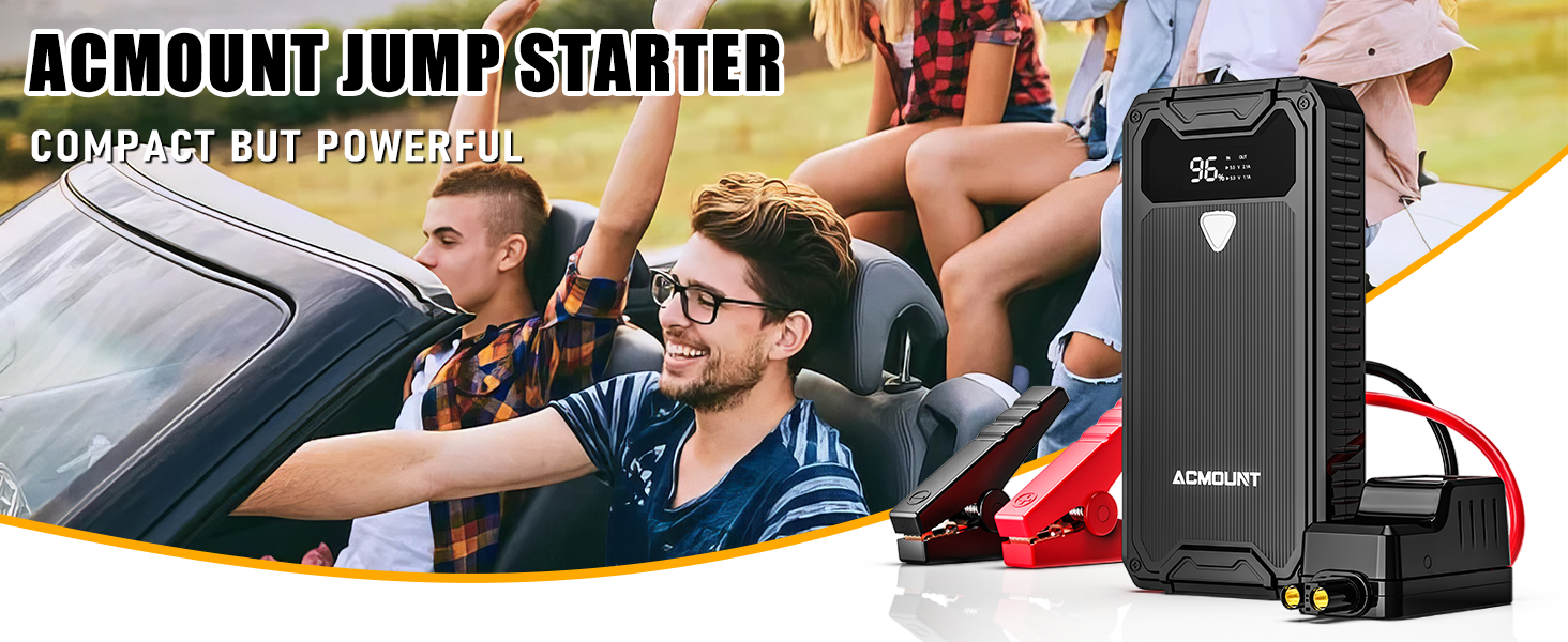 Amazon.com: Car Jump Starter Portable, Acmount 1500A Peak Jump Starter Battery Pack for Up to 7L ...