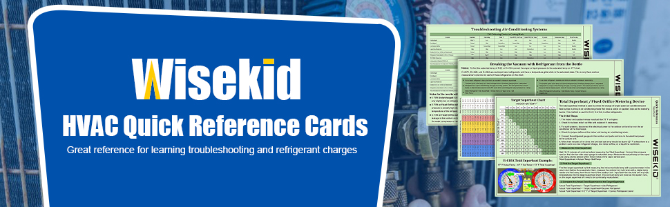 Amazon.com: Wisekid 3 Cards for Reference,Troubleshoot Refrigerant ...