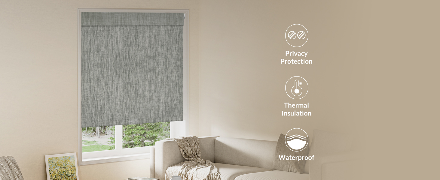 Amazon.com: HOTSOON No Drill No Tools Blackout Roller Shades for Windows, Cordless Roller Blinds ...