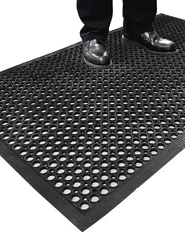 Amazon.com: tonchean Rubber Floor Mat with Drainage Holes 83x36x0.4in ...