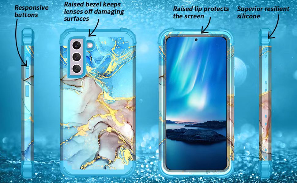 Amazon.com: BQQFG for Galaxy S22 Case,Marble Pattern Three Layer Heavy Duty Shockproof Hard ...