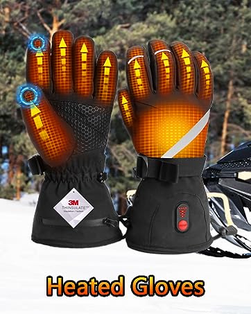 Amazon.com : Heated Gloves for Men Women - Rechargeable Heated Gloves 7.4V 3000mAh Battery ...
