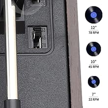 Amazon.com: MUSITREND Record Player 9 in 1 3 Speed Bluetooth Vintage ...