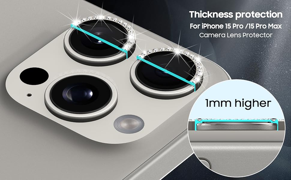 Amazon.com: Suoman for iPhone 15 Pro Max / 15 Pro Camera Lens Protector, [Strong Adhesion] Easy ...