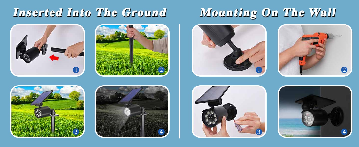 WaitScher Solar Lights Outdoor Motion Sensor IP67 Waterproof 360° Rotatable Solar Powered Flood ...