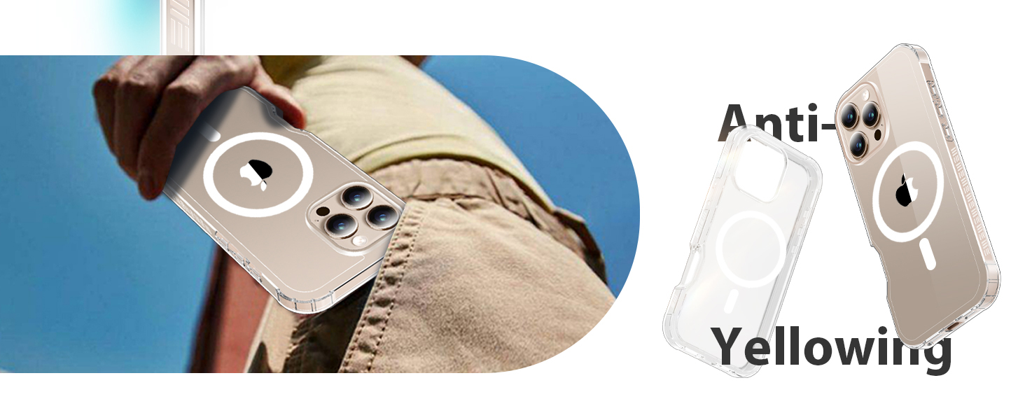 Amazon.com: BANLEA Compatible with iPhone 16 Pro Case Clear, Built-in Screen Protector, with ...