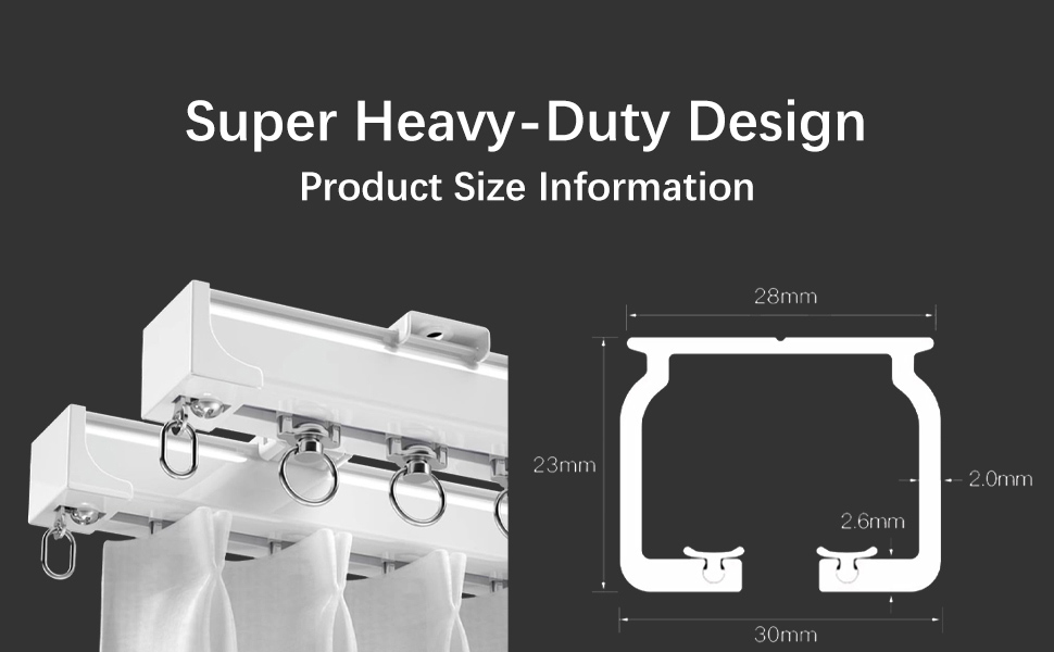 Amazon.com: RANBOLIFE Super Heavy-Duty Ceiling Curtain Track Easy to Install Smooth Sliding ...