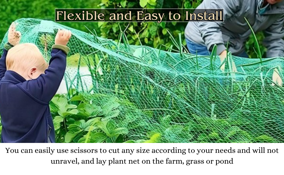 Requisite Needs 4m x 10m Green Garden Netting, Bird Netting Pond Plant Netting for Protecting ...