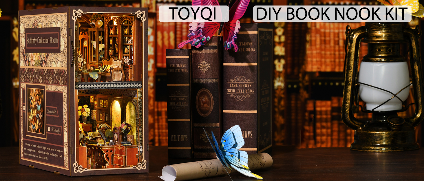 Amazon.com: TOYQI Book Nook Kit, Book Nook Kits for Adults and Teens, DIY Miniature Dollhouse ...