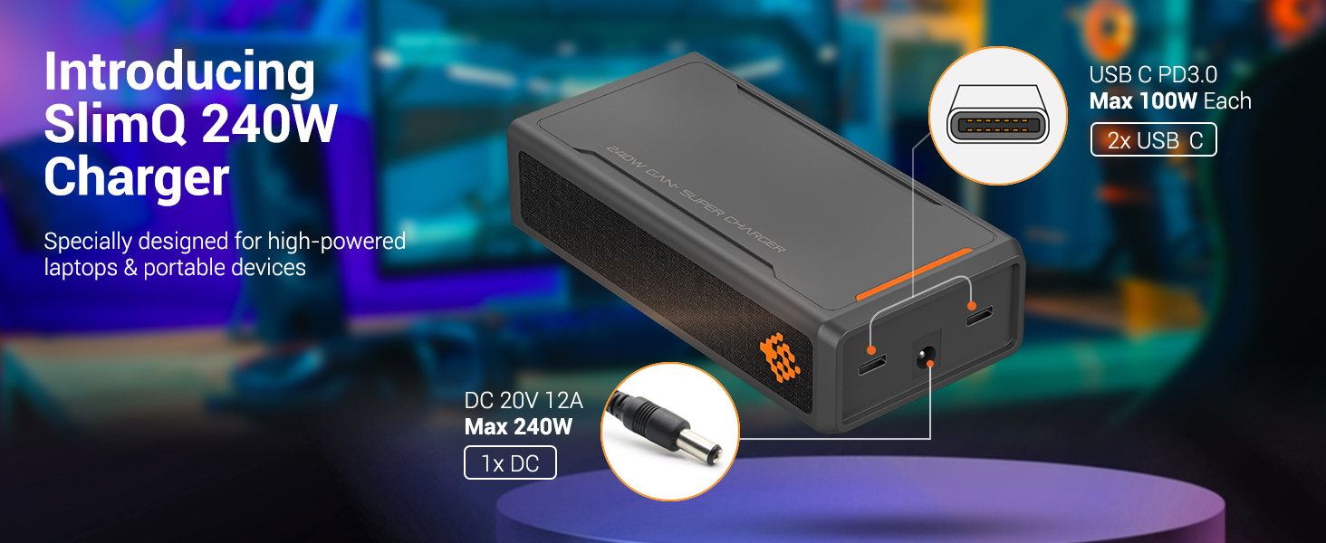 Amazon.com: 240W AC Adapter & USB C GaN Charger - Gaming Laptop Charger for Razer Blade 15 ...