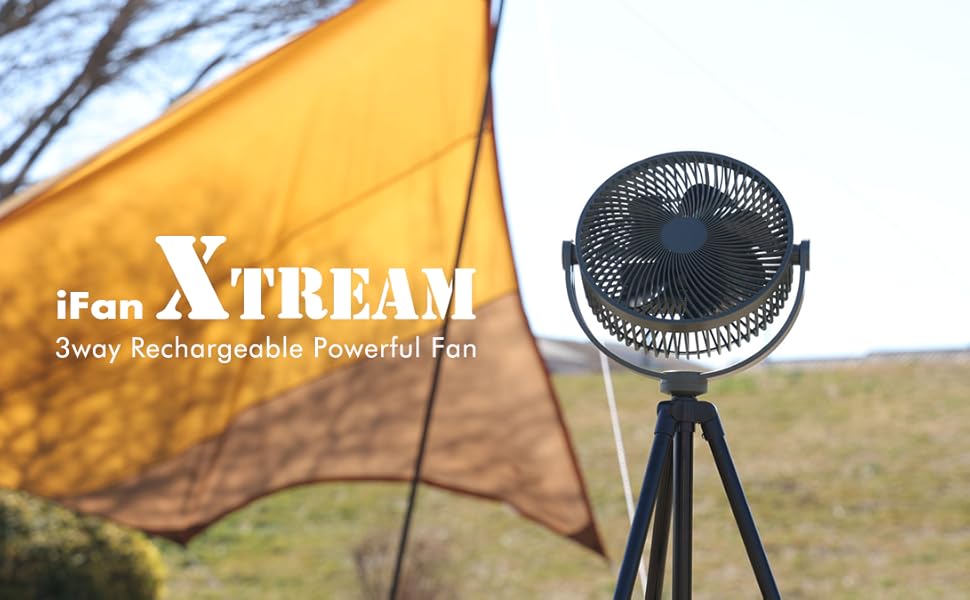 Amazon | エレス iFan Xtream アイファン エクストリーム IF-XT22 充電式パワフル3wayファン (BK) | iFan | 携帯扇風機