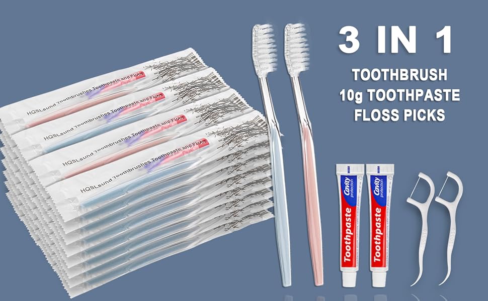 Amazon.com : HQSLsund 50pcs Disposable Toothbrushes with Toothpaste ...