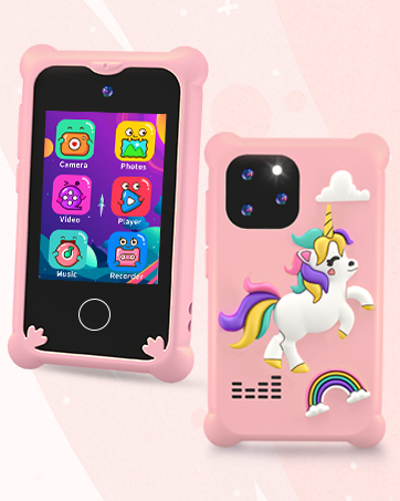 Kids Dual Camera Phone for Girls - 2.8" Touchscreen, Unicorn Christmas ...