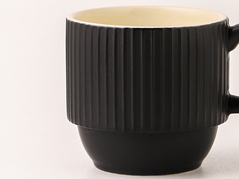 Amazon.com: Hasense Black Coffee Mug Porcelain Set of 4 with Rack - 12 ...