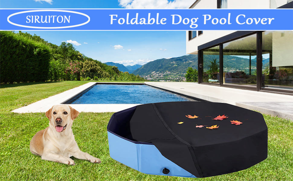 Amazon.com: SIRUITON Foldable Dog Pet Bath Pool Cover Round Pool Pet Collapsible Swimming Pool ...