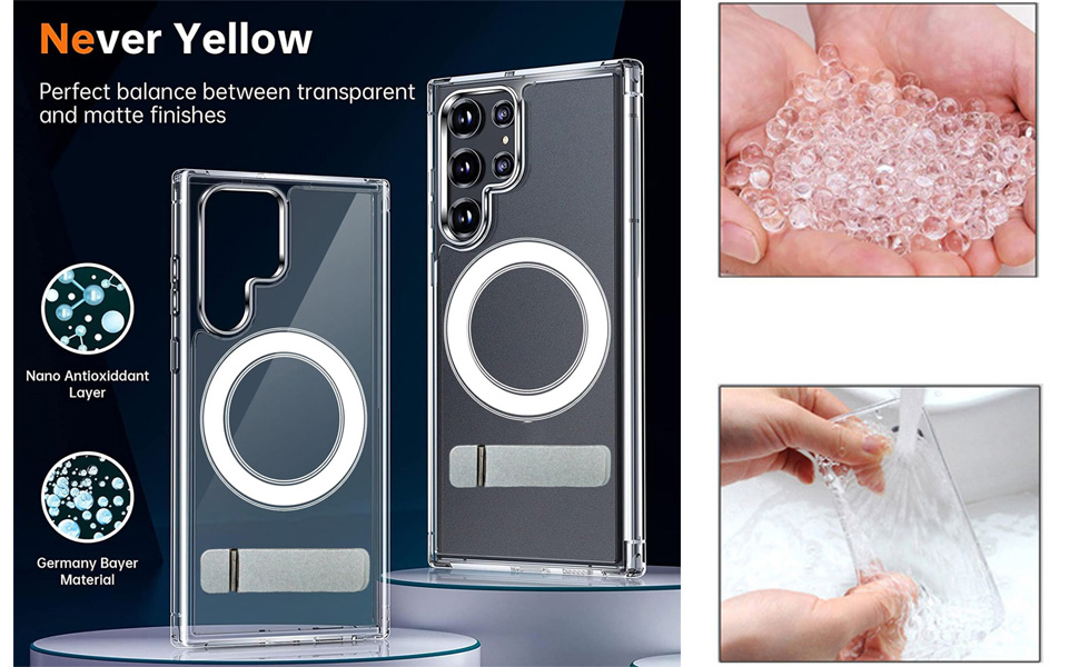 Amazon.com: condgood Clear for Galaxy S25 Plus Case with Stand, Strong Magnetic Compatible with ...