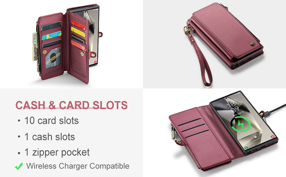 Amazon.com: Defencase Compatible with Samsung Galaxy S24 Ultra Case Wallet with RFID Blocking ...