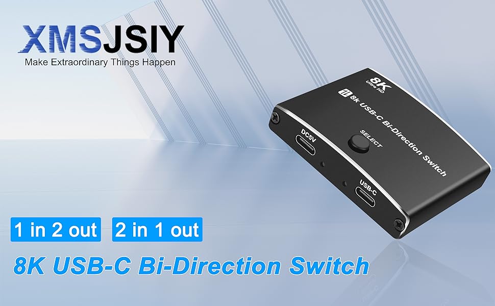 Xmsjsiy Usb C Type C Switcher 1 In 2 Out 2 In 1 Out 8k 60hz 4k 120hz Type C Bi Directional