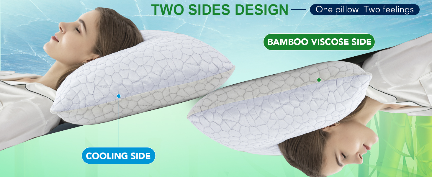 Amazon.com: QUTOOL Cooling Pillows for Sleeping 2 Pack, Shredded Memory Foam Bed Pillows Queen ...