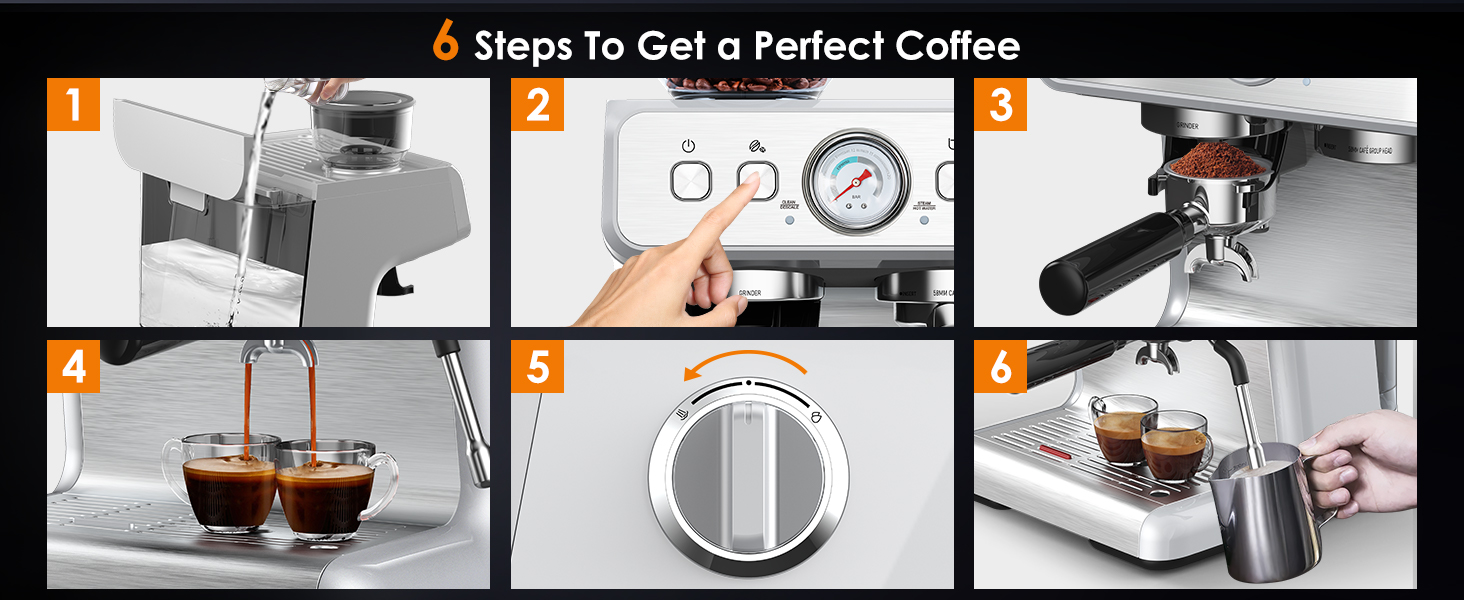 Amazon.com: Joy Pebble Espresso Machine,15 Bar Professional Espresso Maker with Barista Coffee ...