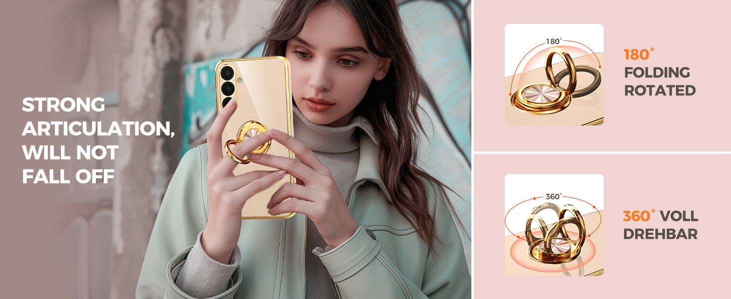 Amazon.com: Nonional for Samsung Galaxy A16 5G Case with 2 Pack Screen Protector, 360° Rotatable ...