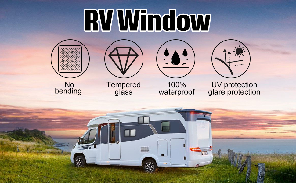 Amazon.com: AlloTemlass RV Window | 24" W x 15" H | Teardrop Style | Horizontal Sliding ...