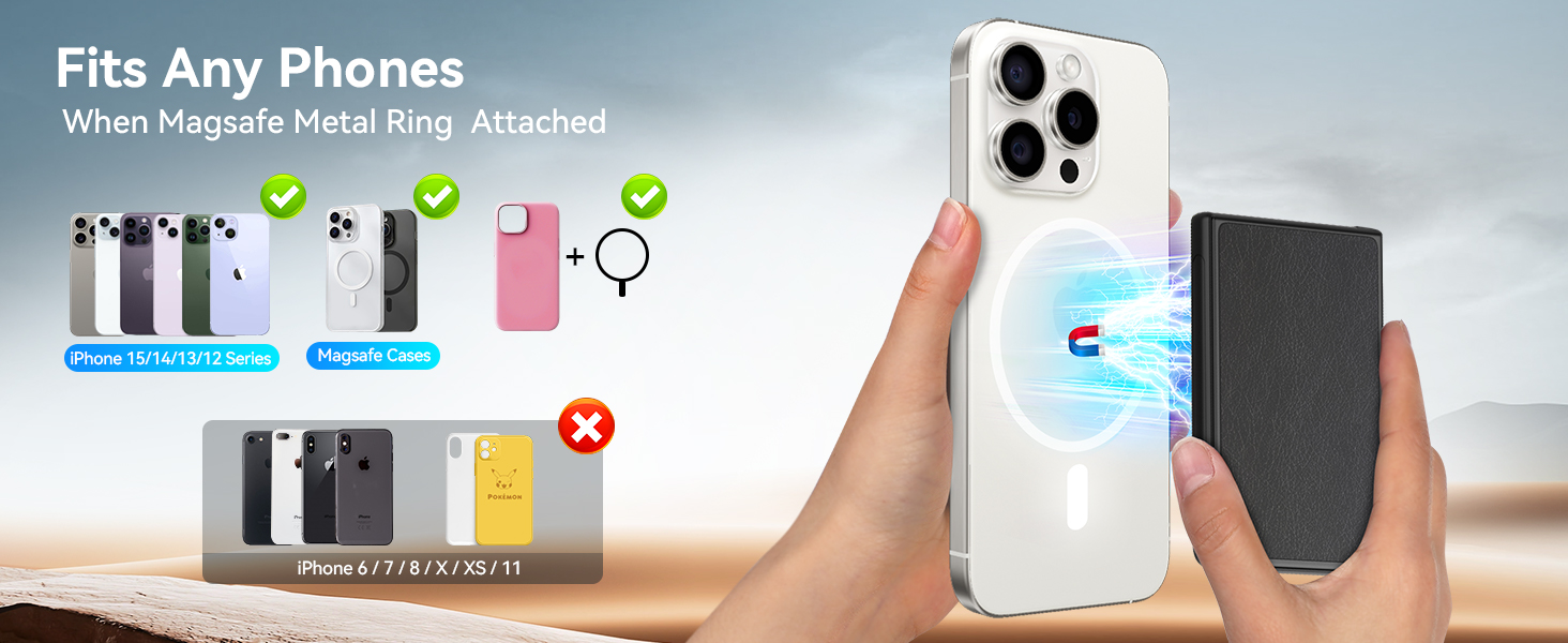 Amazon.com: SHANSHUI Magentic Phone Wallet, Magnet Card Holder for Phone Magsafe Wallet Anti ...