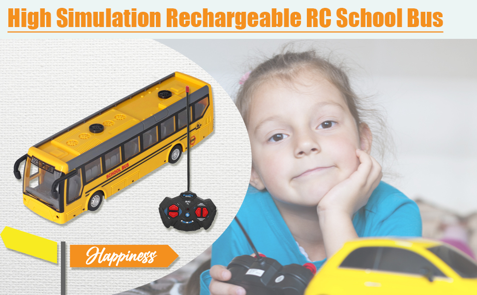 Amazon.com: Bewinner RC Truck Remote Control Bus, High Simulation All Directions Driving ...