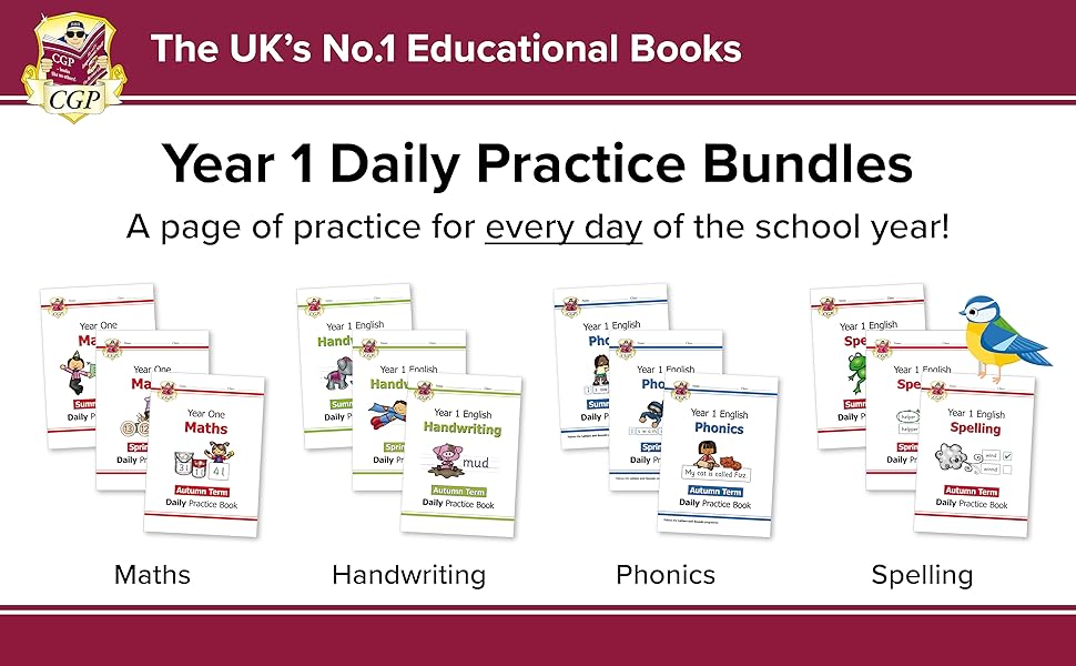 Year 1 Phonics Daily Practice 3 Book Bundle for KS1 Ages 5-6: Autumn ...