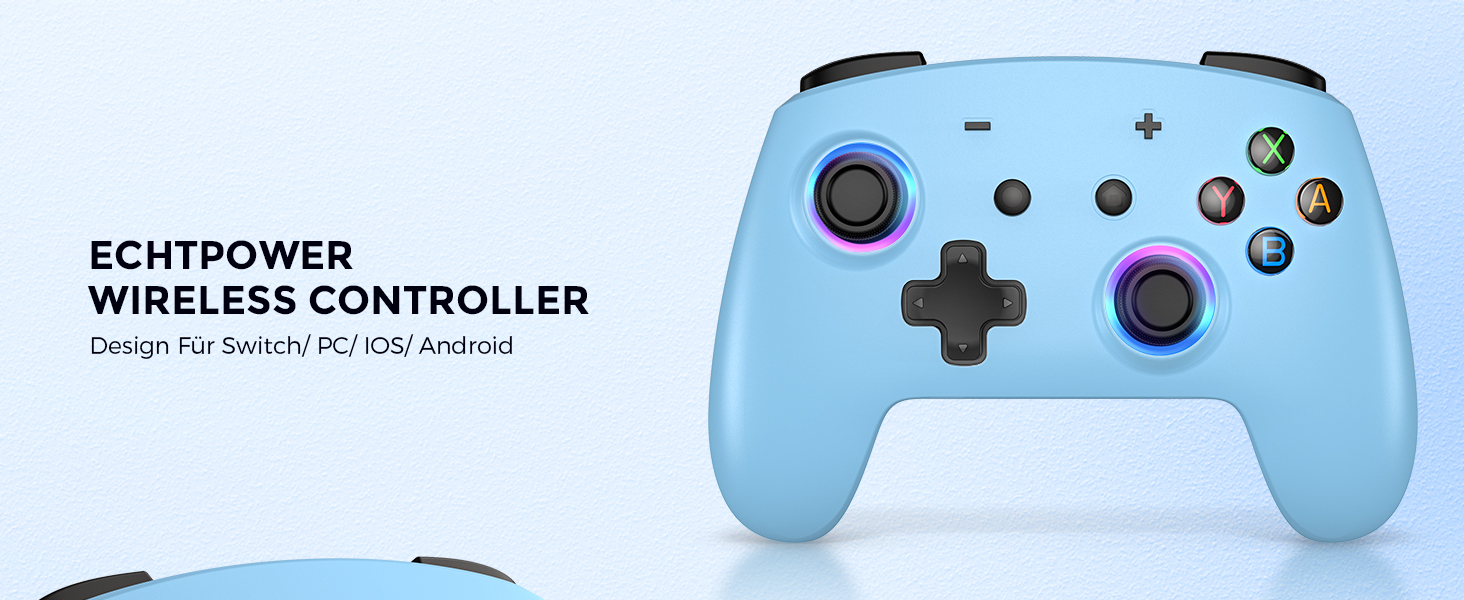 ECHTPower Switch Controller für Switch/OLED/Lite, Switch Pro Controller, 9 LEDs Wireless ...