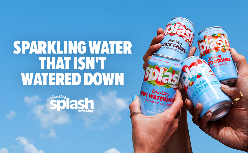 Amazon.com: Splash Refresher Sparkling Water, Kiwi Watermelon - 12-Pack, 16 Fl Oz Cans ...