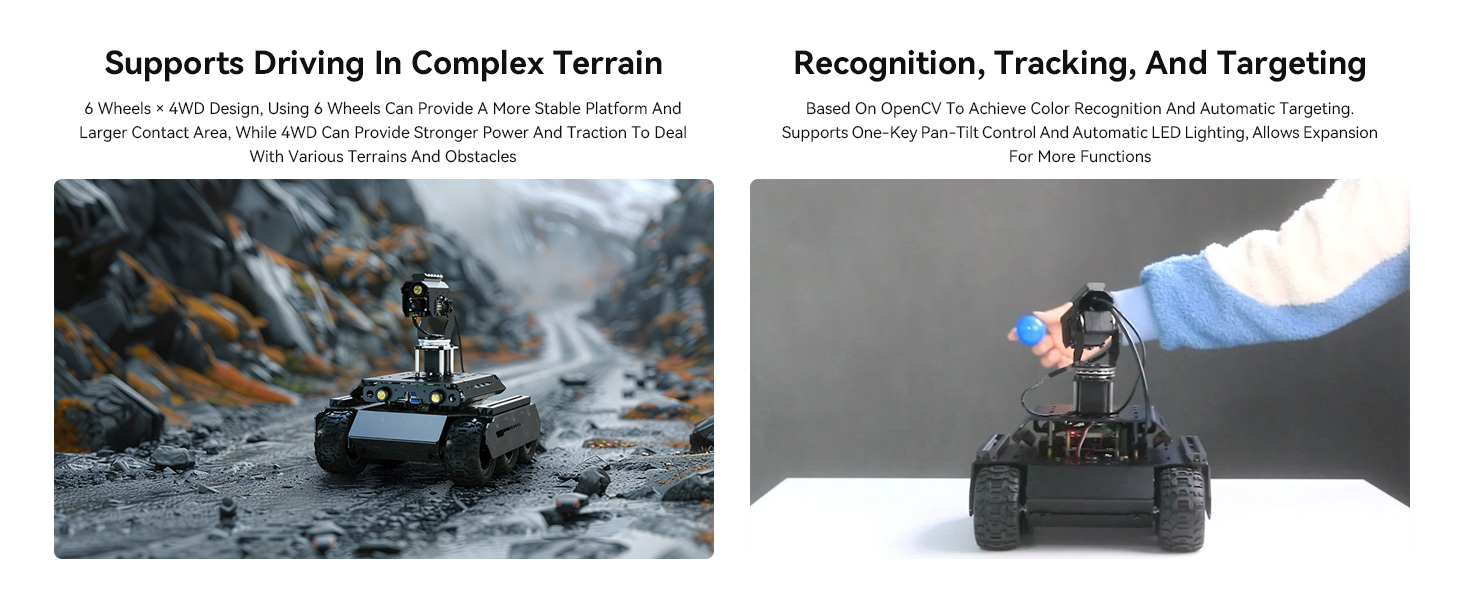 Amazon.com: Waveshare UGV Rover Open-Source 6 Wheels 4WD AI Robot,Compatible with Raspberry Pi 5 ...