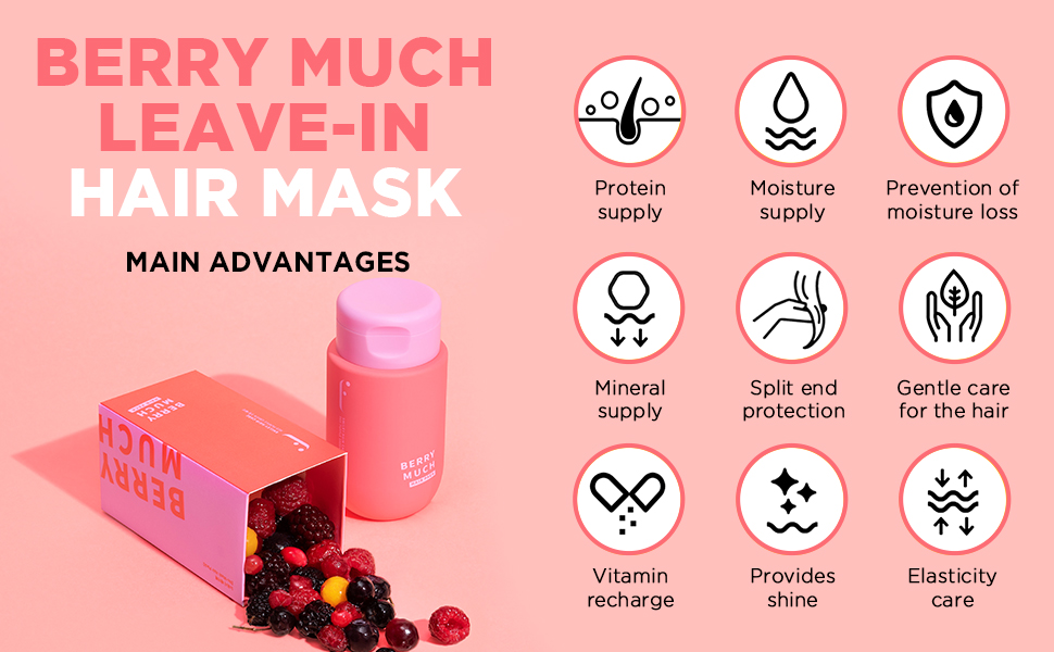 Amazon.com: FLABOIS BERRY MUCH LEAVE-IN HAIR MASK 5 Fl oz - Effortless No-Wash Hair Care, Berry ...