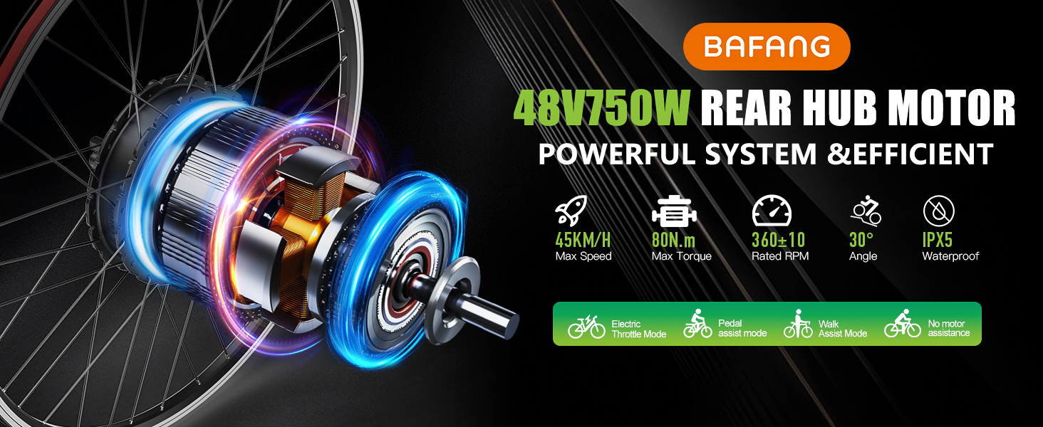 Amazon.com : BAFANG 48V 500W/750W Rear Hub Motor for 20"/26"/27.5"/700C Rear Wheel Bike,Ebike ...