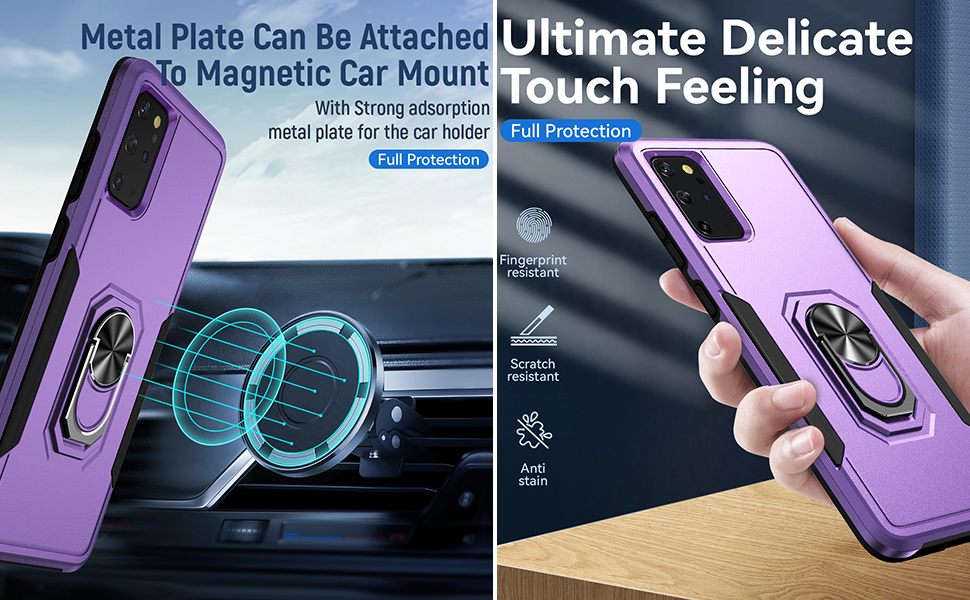 Amazon.com: Fucozan Samsung Galaxy S20 Plus Case with Kickstand, Armor Magnetic Ring, Rugged ...