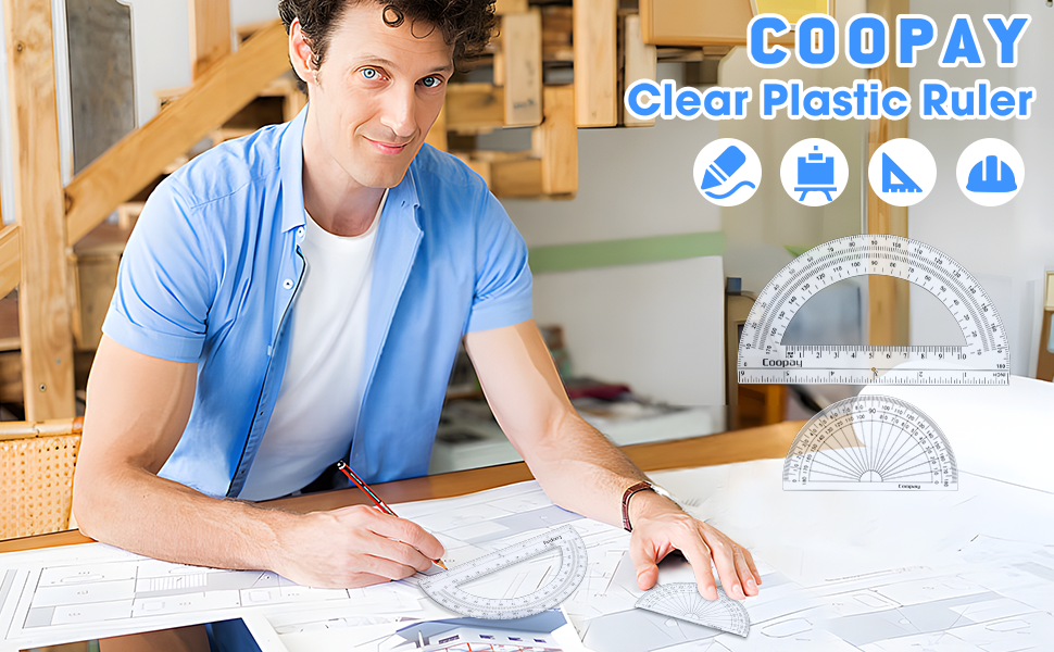 Amazon.com : Coopay 24 Pack Plastic Protractors Student Math Clear Protractor Set 180 Degrees ...