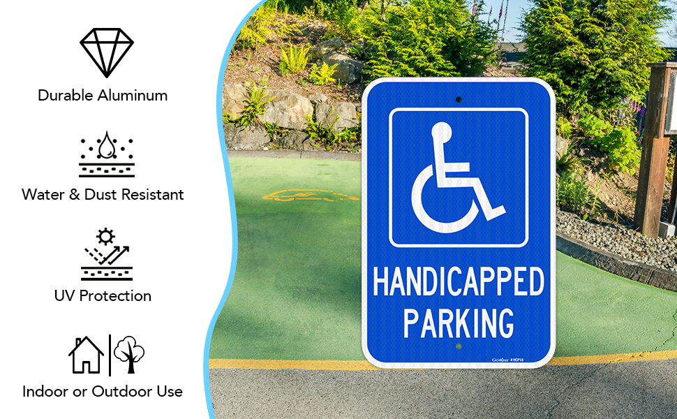 Amazon.com: GicnKeuz Handicap Parking Sign, 12" x 18" Reserved Parking ...