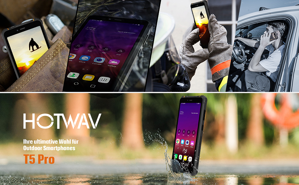 Hotwav T5 Pro Outdoor Smartphone Ohne Vertrag Android 12 Outdoor Handy 6.0" Quad Core 4GB/32GB ...