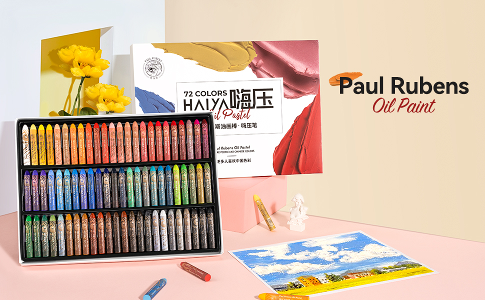 Paul Rubens Oil Pastels Set, 72 Colors HAIYA Artist Soft Oil Pastels Vibrant and Creamy, Pastels ...