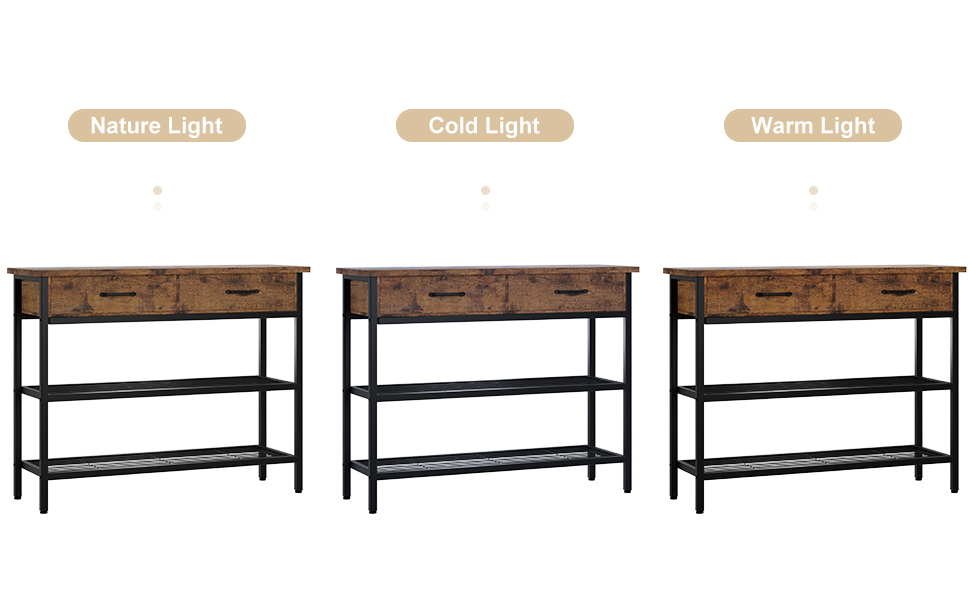 Amazon.com: IDEALHOUSE Console Table with 2 Drawers, 3 Tier Entryway ...