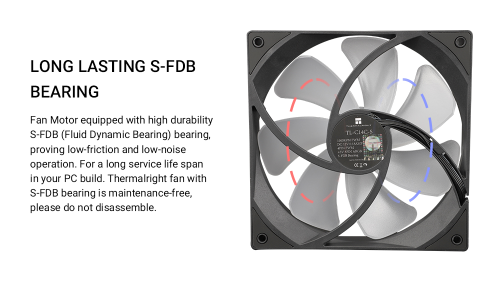 Thermalright TL-C14C-S High Performance Cooler Fan 1500RPM,PWM Cooling Fan, Computer Case ...