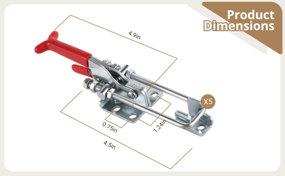 5 PCS Toggle Latch Clamps, 700 Lbs Holding Capacity Heavy Duty Toggle ...