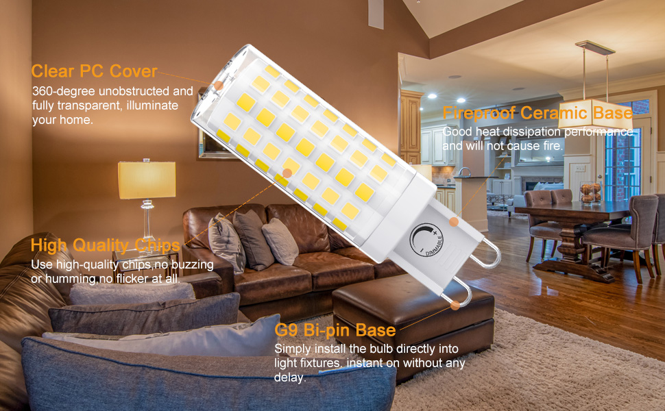 Amazon.com: Sapiential Creation G9 LED Bulb Dimmable G9 Bulb 6W T4 G9 LED Ceramic Light Bulbs ...
